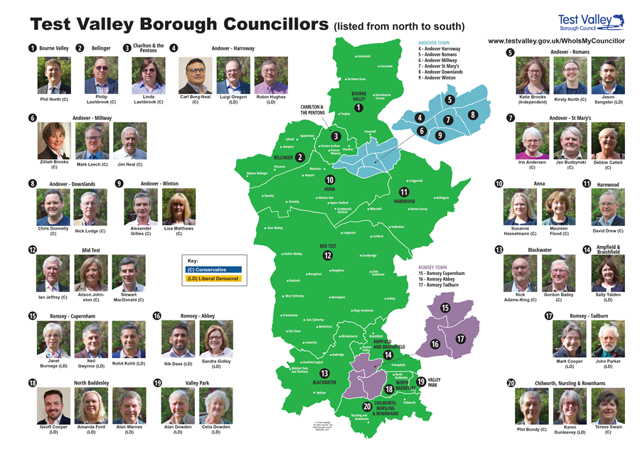 Test Valley Ward and Councillor Map | Test Valley Borough Council